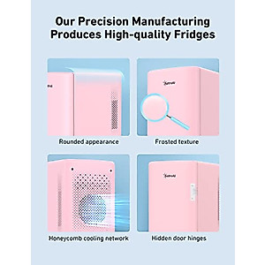 AstroAI Mini Fridge 2.0 Gen, 6 Liter/8 Cans Makeup Skincare Fridge 110V AC/ 12V DC Portable Thermoelectric Cooler and Warmer Little Tiny Fridge for Bedroom, Beverage, Cosmetics LY2206A (Pink)