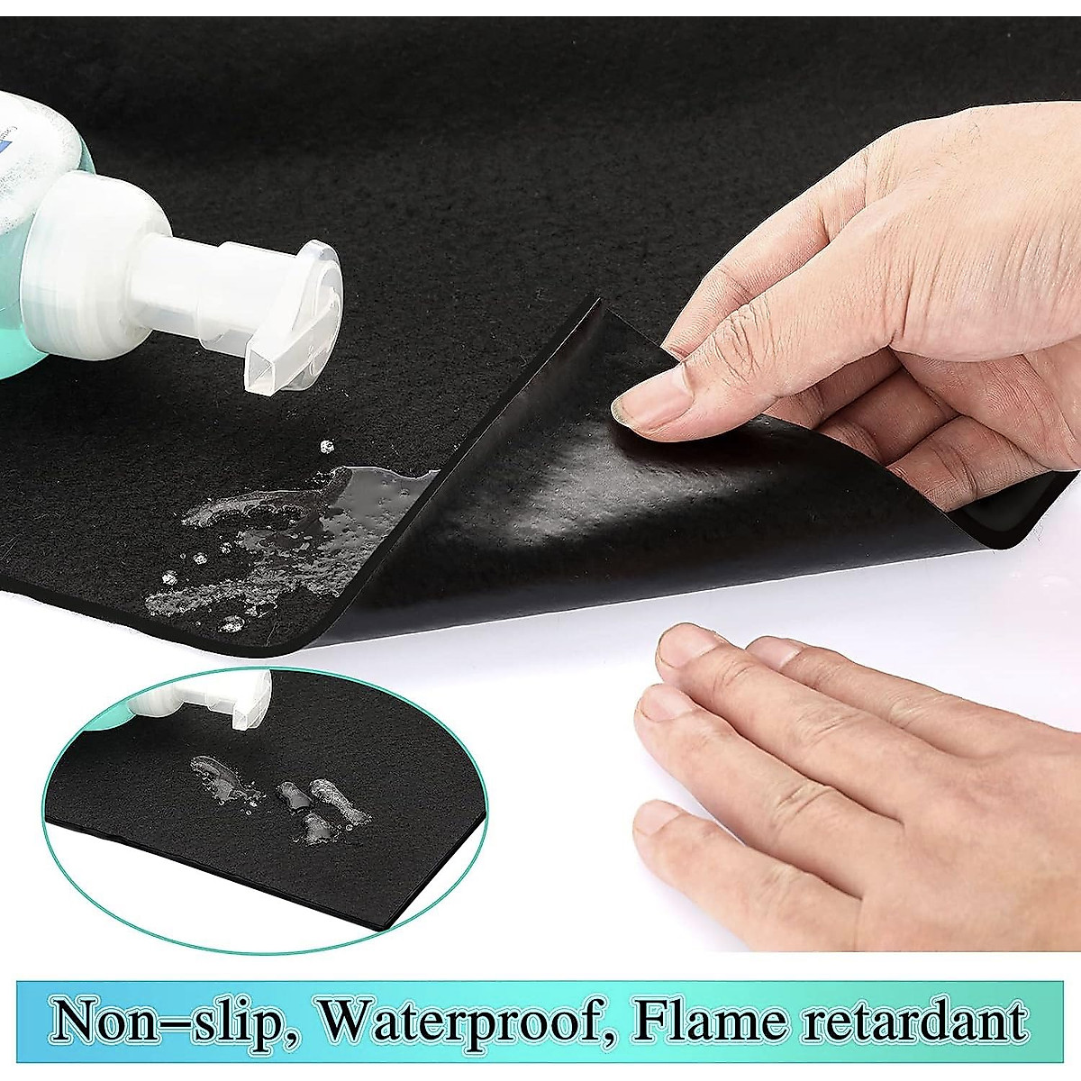 UBeesize 48x60 inch Under Grill Mat,Fireproof Flame Retardant Mat for Under Grill,Grill mats for Outdoor Grill Deck Protector,BBQ Mat for Under BBQ，Waterproof and Oil-Proof，Reusable