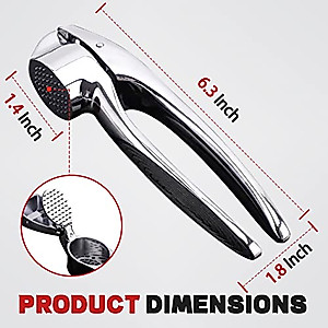 Garlic Press, Heavy Duty Garlic Mincer Ginger Press, Garlic Press Mincer, Professional Grade Garlic Crusher, Rustproof & Dishwasher Safe