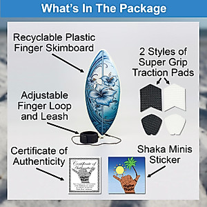 Shaka Minis Finger Skimboard | Finger Surfboard - Skim and Surf The Wind, Waves and Almost Anywhere (Aloha)