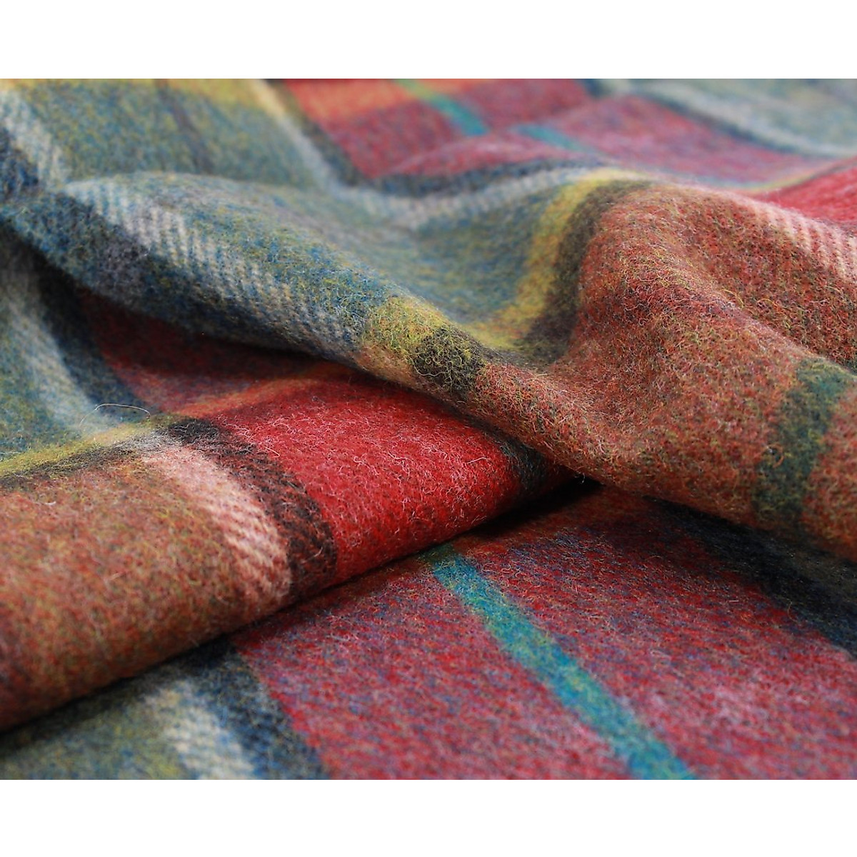 Biddy Murphy 100% Irish Lambswool Plaid Scarf, Soft & Warm, Celtic Tartan Pattern, Earthtone