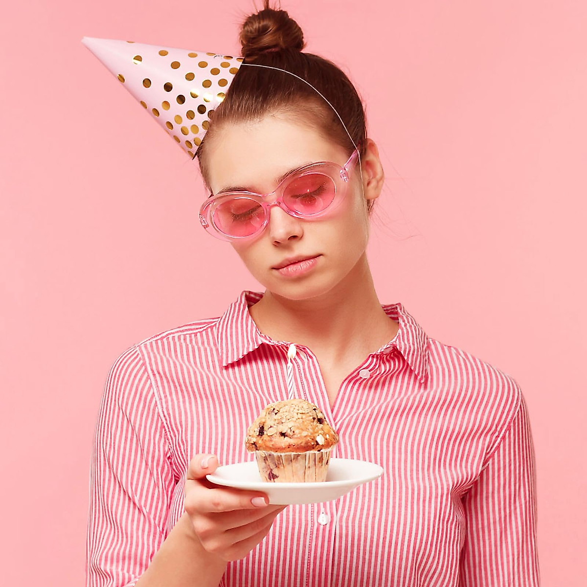 SUNOVELTIES 12 Mixed Clear Pink Style Sunglasses Retro Party Favors Bulk Classic Eyewear Costume Glasses for Women