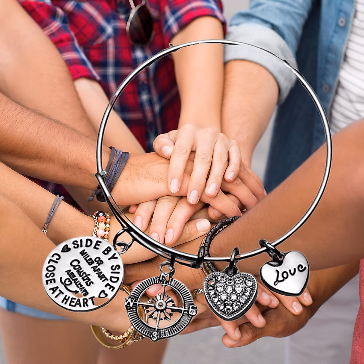 Infinity Collection Cousin Gift, Cousins Charm Bracelet, Side By Side or Miles Apart Adjustable Bangle, Cousin Jewelry for Women, Gift for Cousins, Cousins make the best friends