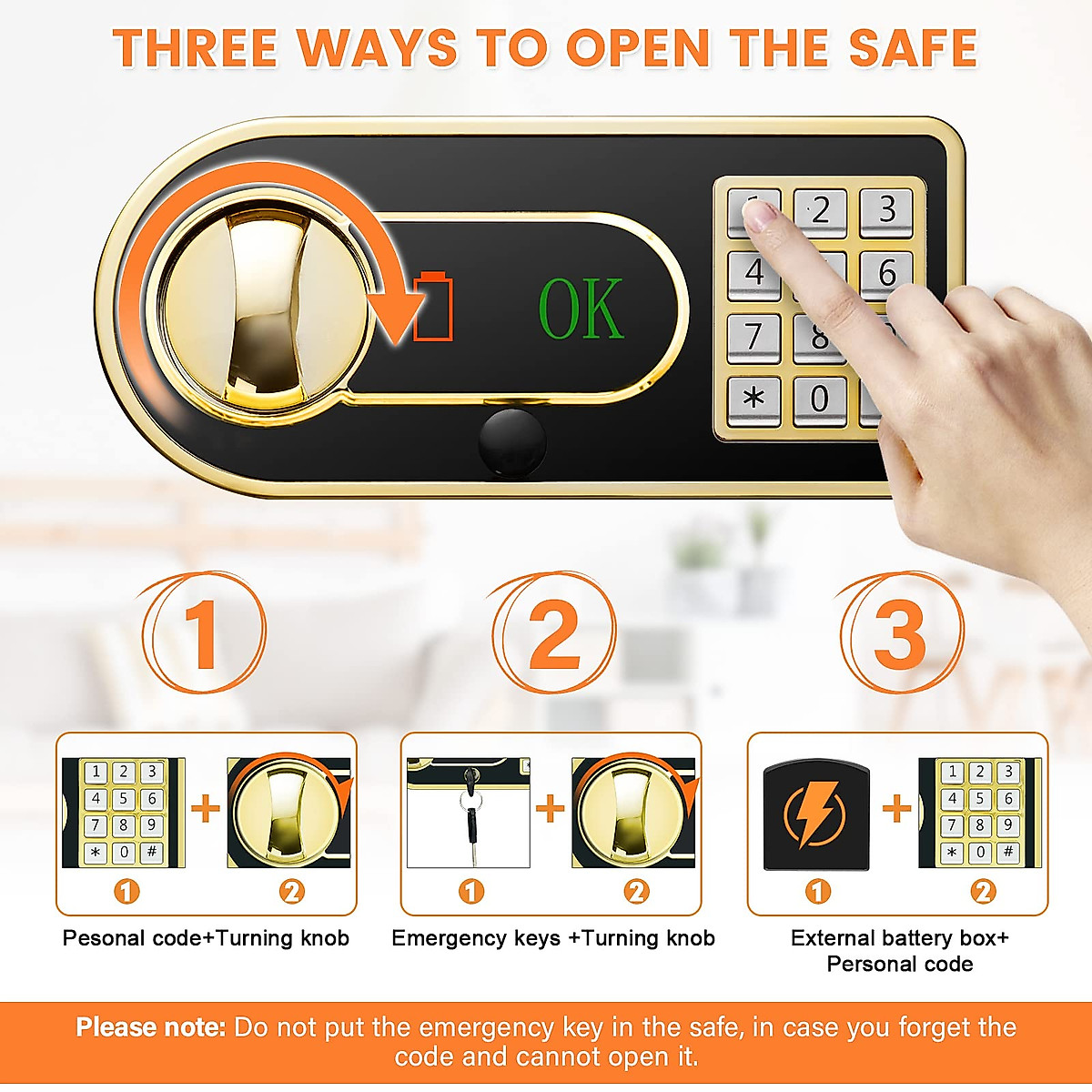 2.6 Cubic Fireproof Depository Safe with Drop Slot, Electronic Anti-Theft Drop Safe for Business with Programmable Numeric Keypad Lock and Spare Keys, Cash Drop Safe Box for Office Home Retail Store