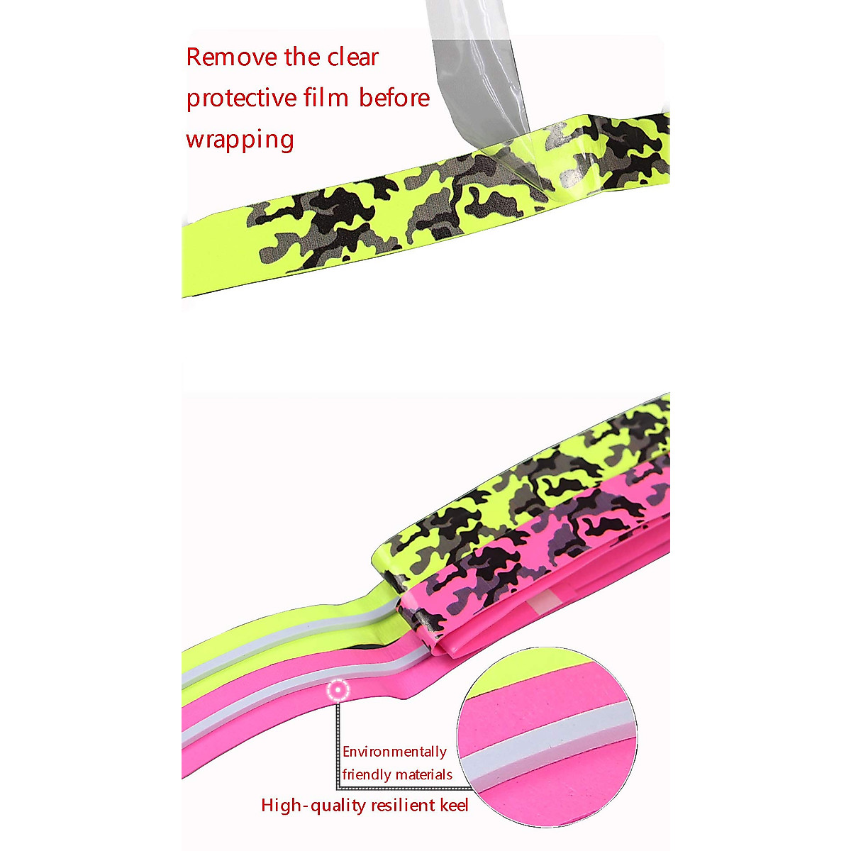 Abovehill Tennis Racket Grip Tape Keel Design Camouflage Non-Slip for Tennis Racket Badminton Racket Baseball Bat Bicycle Grip Fishing Rod Grip 9-Pack