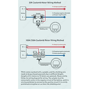 AiLi Voltmeter Ammeter Voltage Current Meter Voltmeter Ammeter 100V 350A Caravan RV Motorhome 999 AH