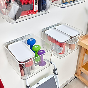 iDesign Tall Inner Storage Bin with Lid, Set of 2, The Wallspace Collection, Clear Bin