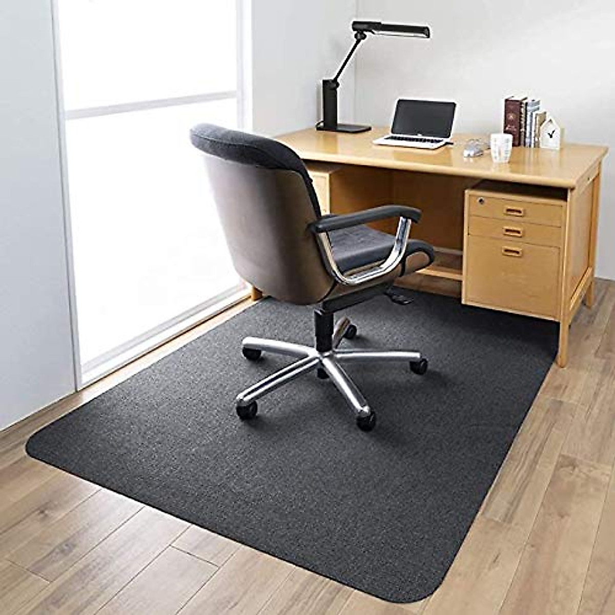 Office Chair Mat, aidoupetPrivateorder Opaque Office Desk Chair Mat for Hardwood Floors Chair Mat Floor Protector Desk Mat Multi-Purpose for Home 0.16" Thick 55"x35" Freely Cuttable(Dark Grey)