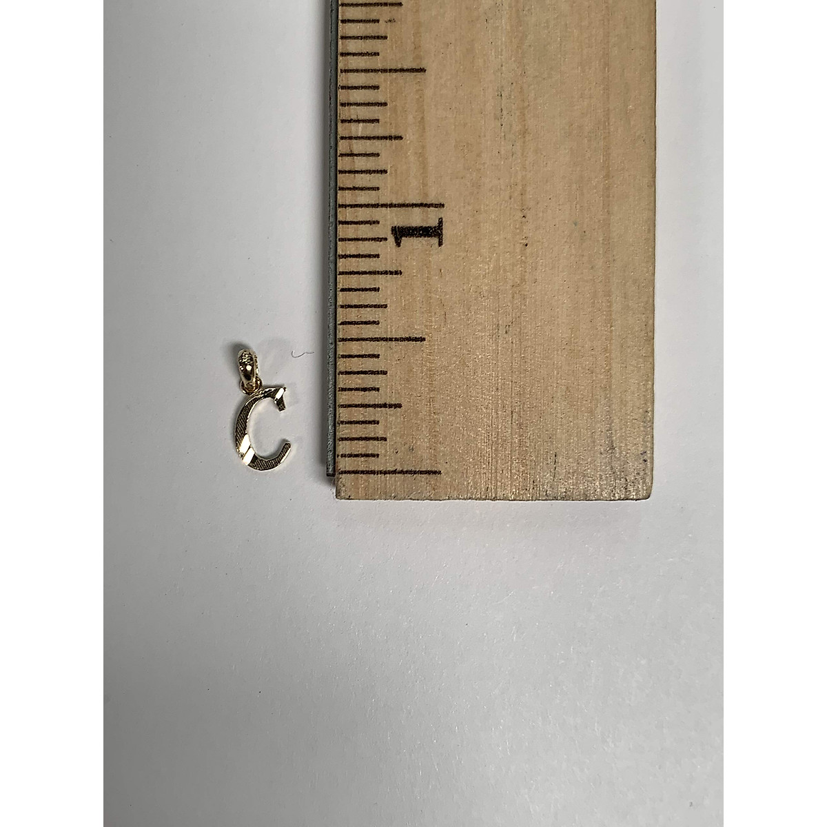 Dainty 10k Real Solid Gold Initial Charm Pendant Available in Other Letters, Alphabet Letter Jewelry Small in Size (C)