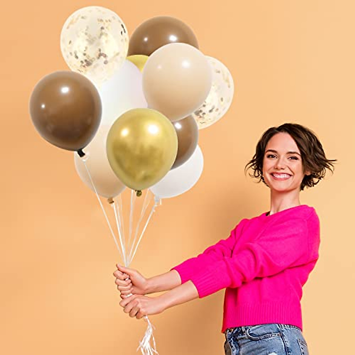 RUBFAC Brown Balloons Garland Arch Kit Teddy Bear Baby Shower Decorations Nude Balloons Tan Coffee Brown Neutral Balloons Jungle Theme Woodland Birthday Party