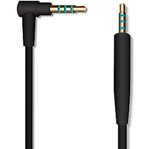 Sqrmekoko Inline Mic Remote Audio Cable Cord Line for Bose QuietComfort 25 QC25 Headphones (Black)