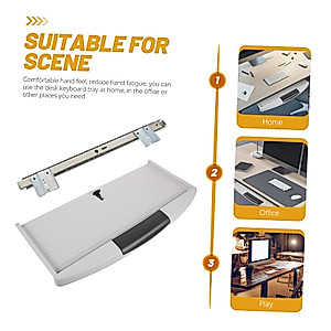 Angoily 1 Set Human Body Desk Keyboard Tray Keyboard Stand Accessories Slide Rail Table Under The Table Keyboard Drawer Keyboard abs Set Desktop Keyboard Holder Drawer Slider
