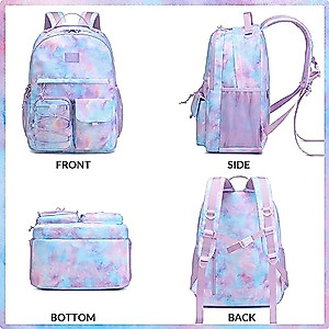 Lohol Galaxy Backpack for Teen Girls and Women, Anti Theft Daypack with 15 Inch Laptop Compartment for Travel School (Galaxy A)