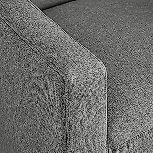 Topeakmart Mid-Century Modern Fabric Recliner Modern Tufted Reclining Single Sofa for Living Room Padded Cushion Home Theater Seat Grey