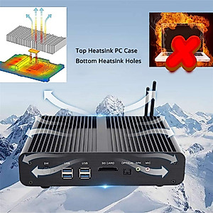 WEIDIAN Fanless Mini Desktop Computer, Windows 10 HTPC with Core i7 5500U CPU, 16GB RAM, 512GB SSD, Dual HD, 4USB 3.0,Card Reader, WiFi, Industrial PC Desktop Mini PC Gigabit Ethernet,BT 4.0