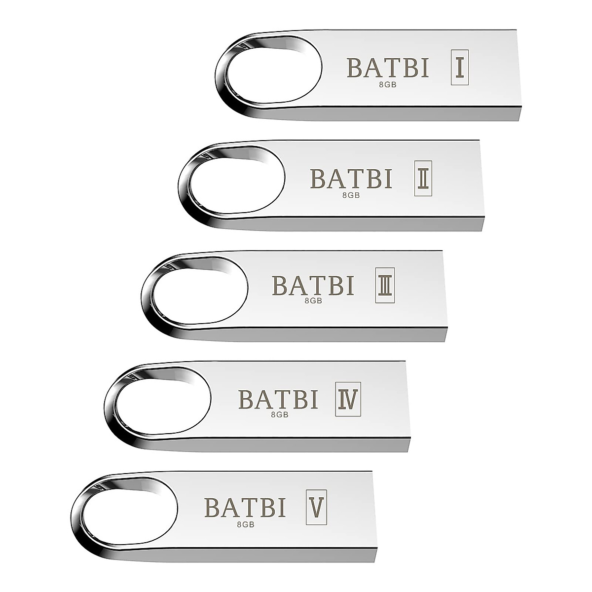 USB Flash Drive 5 Pack 8GB Flash Drives Thumb Drive, 2.0 Memory Stick with Zinc Alloy Design, Jump Drive Pendrive for Data Storage and Backup, Gift USB Disk Zip Drive