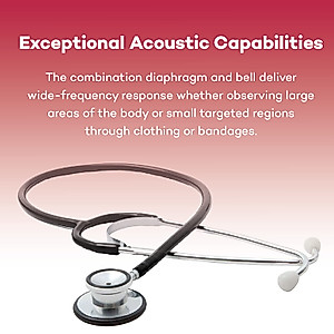 Dealmed General Exam Stethoscope – Professional Economy Dual-Head Medical Stethoscope with Lightweight Chestpiece, Flexible 32” Tubing & Comfort Eartips (Black)