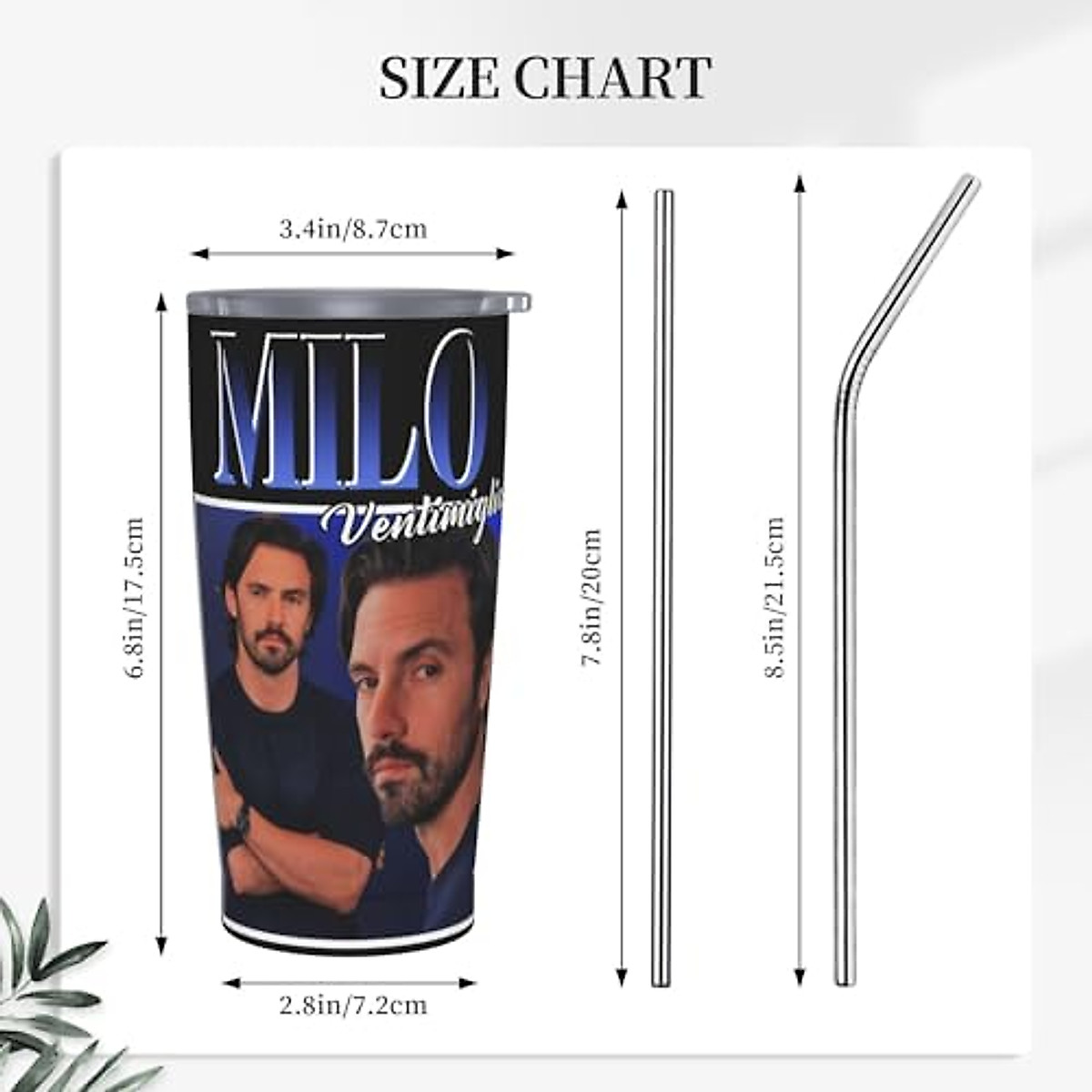 OAEWRE Milo Actors Ventimiglia Stainless Steel Mug Insulated Tumbler Coffee Mugs with Lids and Straw Double Wall Vacuum Cup 20oz