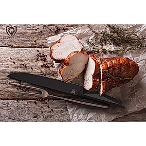 Dalstrong Carving Knife & Fork Set - 9" Blade - Shadow Black Series - Black Titanium Nitride Coated - High Carbon - 7CR17MOV-X Vacuum Treated Steel- Sheath - NSF Certified