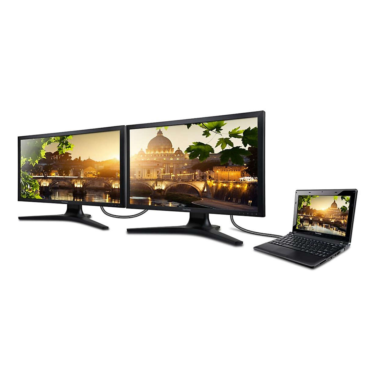 ViewSonic VG2249_H2 22 Inch Dual Pack Head-Only 1080p LED Monitors with HDMI DisplayPort Mini DP VGA and Daisy Chain for Home and Office, Black