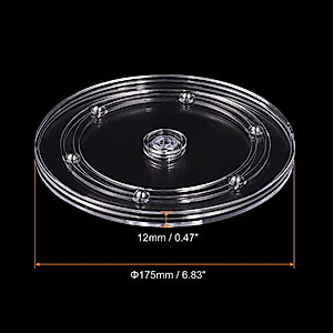 MECCANIXITY 7inch Rotating Swivel Stand with Steel Ball Bearings Lazy Susan Base Turntable for Kitchen Corner Cabinets, Clear