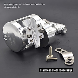 CAMEKOON Conventional Lever Drag 2-Speed Trolling Fishing Reel, 4.5:1/2.1:1 Gear Ratio, Overhead Multiplier Saltwater Reel, 25kg Powerful Carbon Drag