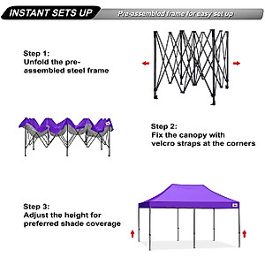 ABCCANOPY Patio Pop Up Canopy Tent 10x20 Commercial-Series(Purple)