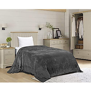 Utopia Bedding Fleece Blankets Bundle Pack of Grey and Navy Twin Size Bed Blankets