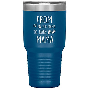 ODDITEES Cute Pregnancy Announcement For New Mom From Fur Mama To Baby Mama Laser Etched 30oz Stainless Steel Tumbler - Teal