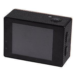 Mini Sports Camera,2inch 1080P Full LCD Screen Action Camera 4K Waterproof 30m Video Camera with Mini Camcorder Mounting Accessories Kits, BracketGold