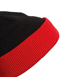 adidas Originals Sunday Cuff Beanie, Black/Vivid Red/White, One Size