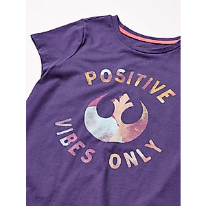 Amazon Essentials Disney | Marvel | Star Wars | Frozen | Princess Girls' Short-Sleeve T-Shirts, Pack of 4, Star Wars Rule The Galaxy, XX-Large