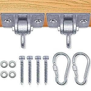 Royal Oak Easy Hang Swing Set Hangers, Porch Swing Hanging Kit, Playground, Hammock, Yoga Swing, Heavy Duty brackets with Hanging Snap Hooks , Indoor Outdoor Mounting Hardware & Accessories - Set of 2