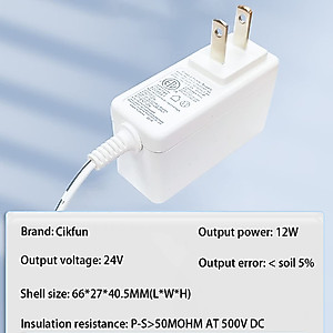 Gikfun AC 100-240V to DC 24V 0.5A 500mA Switching Power Supply Converter Adapter US Plug for Aroma Diffuser Humidifier EK1858