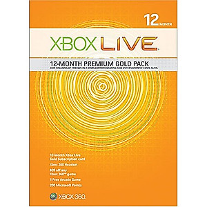 Xbox 360 Live 12 Month Gold Kit