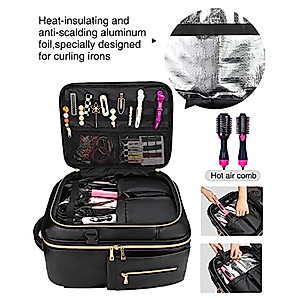 Relavel Makeup Backpack, Professional Makeup Bag for Backpack, Extra Large Travel Train Case, Cosmetic Organizer for Women, Makeup Artist Travel Case with Adjustable High Dividers(Black)