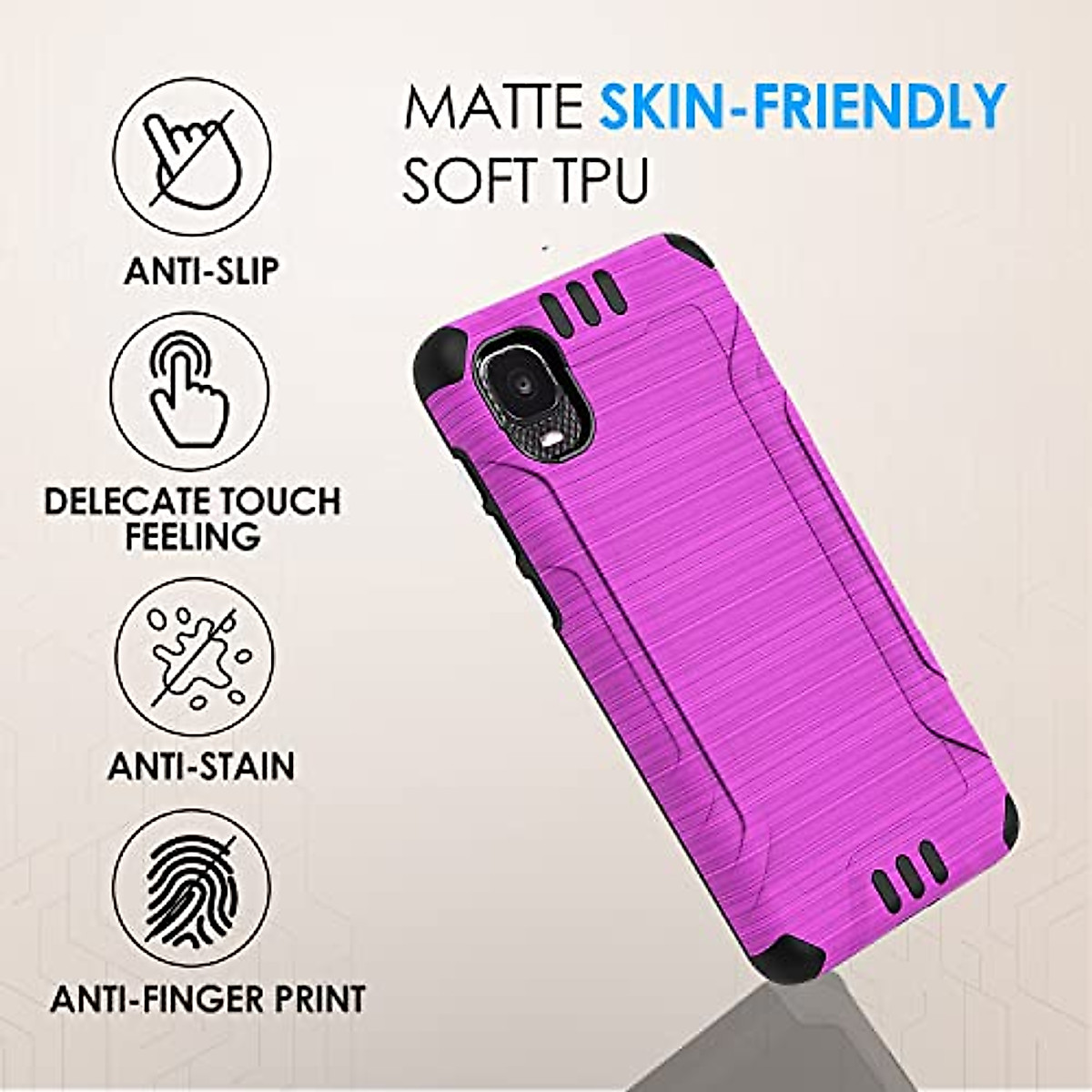 HRWireless Compatible for TCL A3 A509DL Phone Case 5.5" (Not for X Version), TCL A3 Case with Premium Original Minimalistic Design for Shock Absorption, Accidental Drop, Scratche, Hybrid Unisex Cover