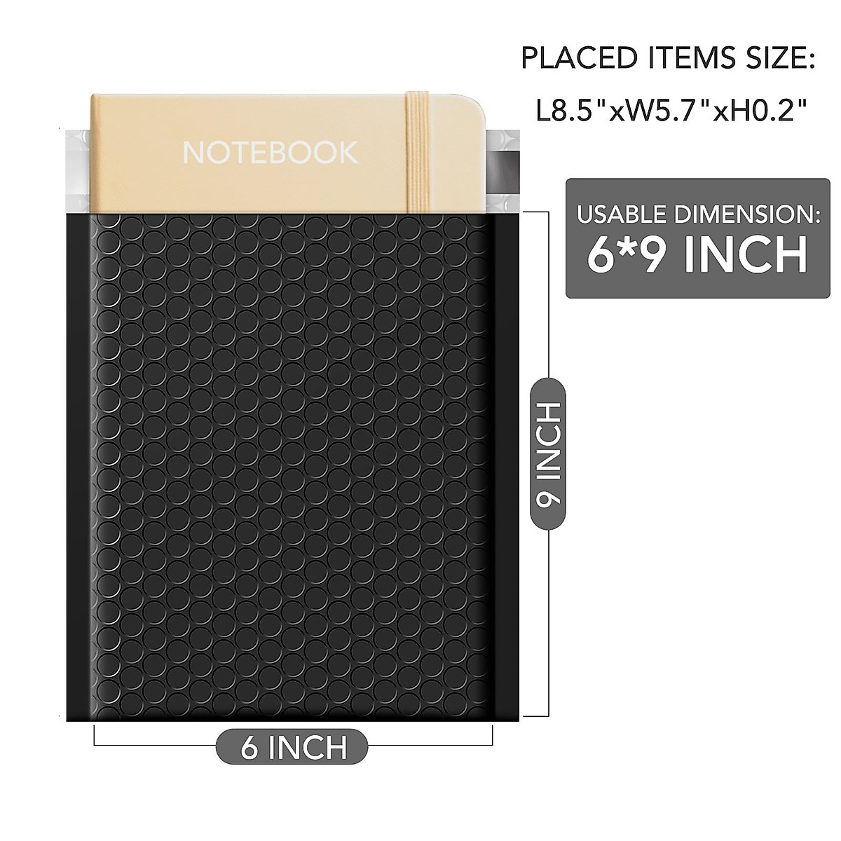 Metronic 100 Pack Bubble Mailer 6x10 Inch, Self-Seal Padded Envelopes, Waterproof Bubble Envelopes Cushioning Poly Bubble Mailer for Mailing, Shipping Small Business Supplies Valentine's Day Packaging