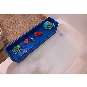 Tub Topper® Bathtub Splash Guard Play Shelf Area -Toy Tray Caddy Holder Storage -Suction Cups Attach to Bath Tub -No Mess Water Spill in Bathroom -Fun for Toddlers Kids Baby