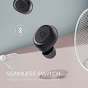 SoundPEATS Wireless Earbuds TrueFree2 Bluetooth 5.0 Headphones in-Ear Stereo TWS Sports Earbuds, IPX7 Waterproof, Customized Ear Fins, USB-C Charge, Monaural/Binaural Calls, 20 Hours Playtime