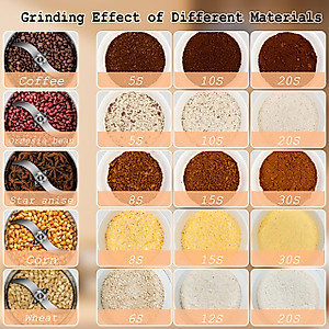 INSELY Grain Mill Grinder 2000g High Speed Food Grain Mill Stainless Steel Seeds Flour Nut Pill Wheat Corn Herbs Spices & Seasonings Dry Grinder Electric Machine Grinder for Kitchen