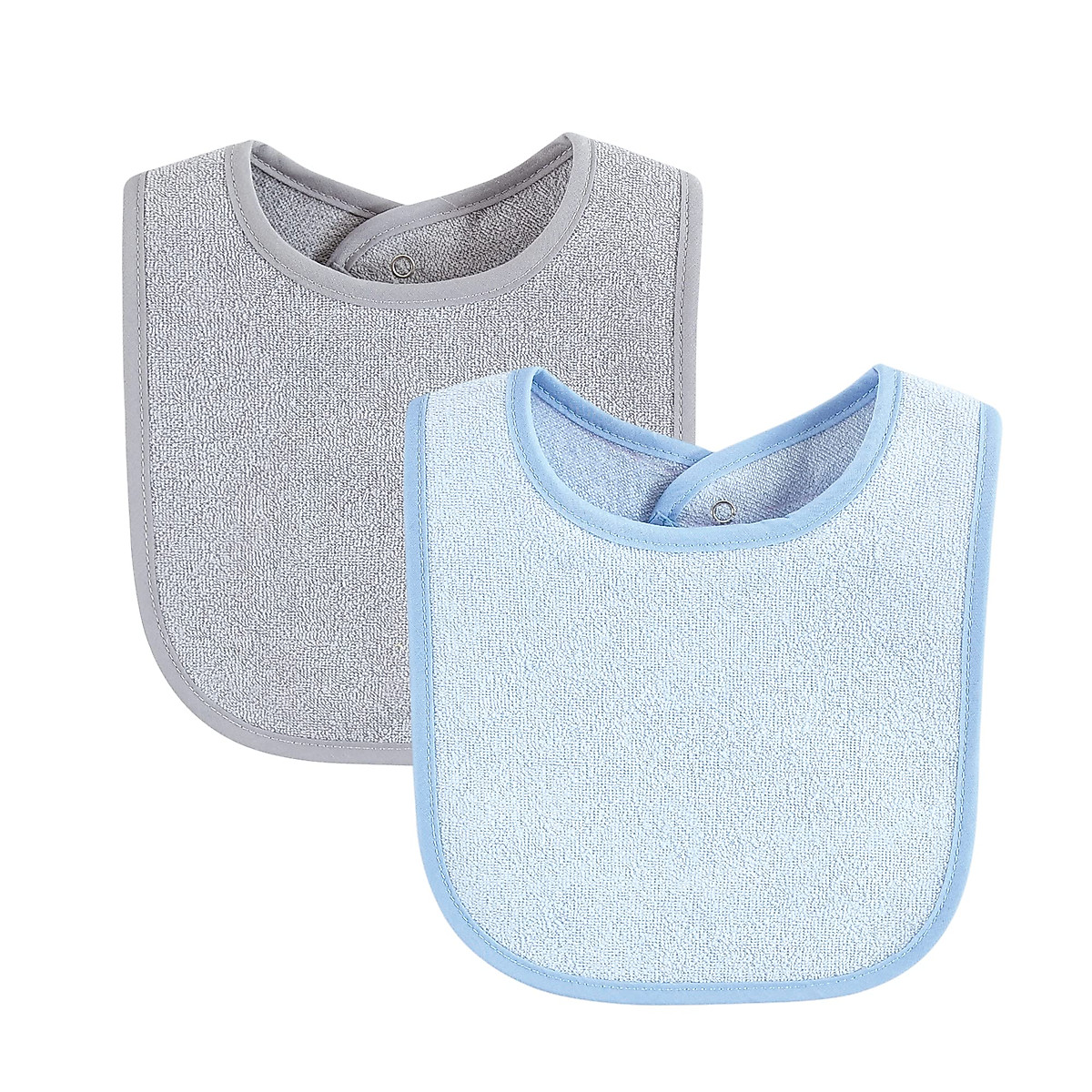 Hudson Baby Unisex Baby Drooler Bib with Waterproof Lining, Blue Red, One Size