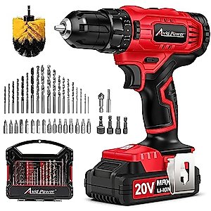 AVID POWER 20V Cordless Drill Set 320 In-lbs Torque Power Drill/Driver Kit with 41pcs Accessories and Drill Brush, 2 Variable Speed, 3/8'' Keyless Chuck