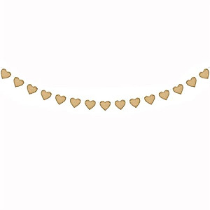 ZJHYXYH 2 Pack Natural Linen Love Heart Background Decoration Supplies Wedding Party Various Festive Decorations