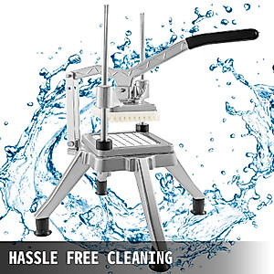 VEVOR Commercial Vegetable Fruit Chopper 1/2″ Blade Heavy Duty Professional Food Dicer Kattex French Fry Cutter Onion Slicer Stainless Steel for Tomato Peppers Potato Mushroom, Sliver