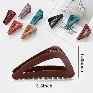GKDKV Hair Claw Clips French Matte Hair Claw Triangle Plastic Hair Clips for Women and Girls Thin Hair, Strong Hold for Thin Curly Straight Long Hair (Vivid Color)