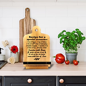 Godmother Gifts from Godchild Godmother Gifts Cookbook Stand, Godmother Birthday Gifts and Godmother Proposal Baptism Gifts to My Godmother Gifts Kitchen Recipe Book Stand C-003
