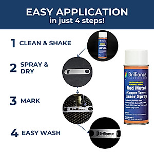 Brilliance Laser Inks 12 Oz Laser Marking Spray - Copper Tone Red, Permanent High Contrast Metal Engraving Aerosol for Fiber, YAG, Diode, and CO2 Laser Engraver Machine, BLI201