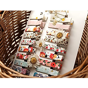 FANCY CLOUDS Hair Clips for Girls Women,Assorted 20Pcs Flower Fabric Fully Lined Alligator Clips Hair Accessories for Teens Girls Toddler Baby Kids