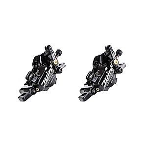 Juin Tech M1 Cable Actuated Hydraulic Bicycle Bike Disc Brake Caliper Set Extra Powerful Hybrid Brake for Road/Mountain/Cyclocross/Gravel/E-Bike/Folding Bike etc. use (Black)